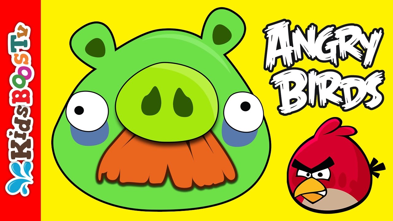 Angry Birds Coloring Pages Moustache Pig Educational Color Learning Fun ...