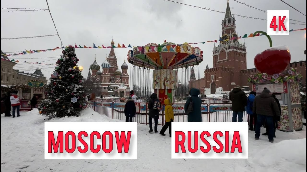 🔥 4K Winter Walk In Moscow - Russia Winter Walking Tour - Snowstorm In ...