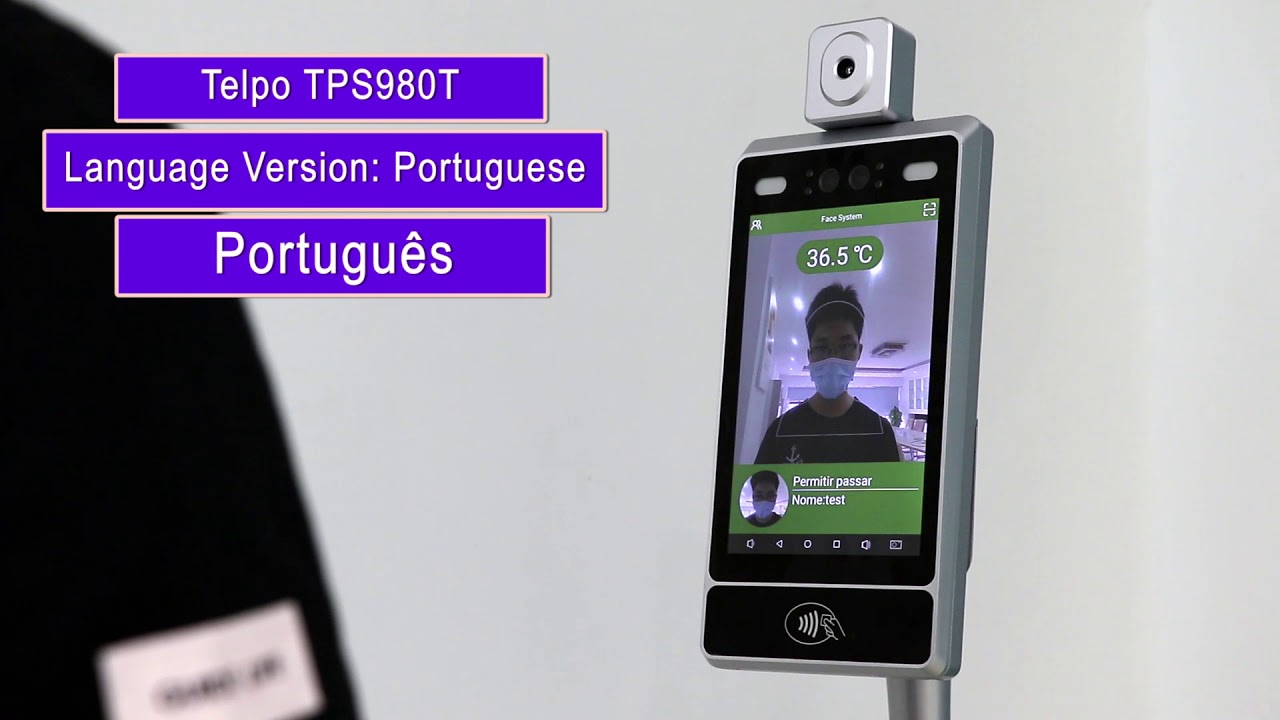 Telpo TPS980T Multi Language Face Recognition Thermometer - YouTube