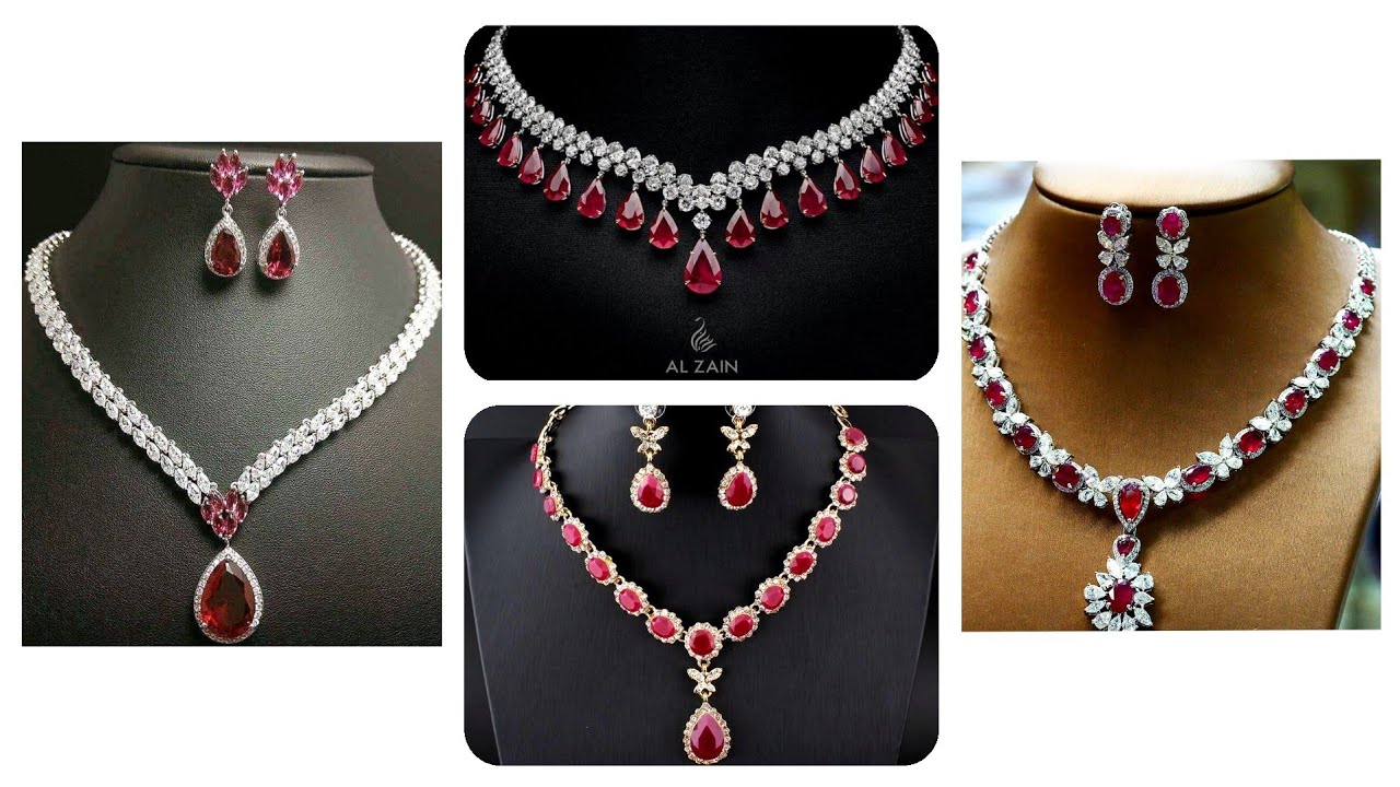 Brilliant stylish & elegant diamond ruby necklace design's for women's ...
