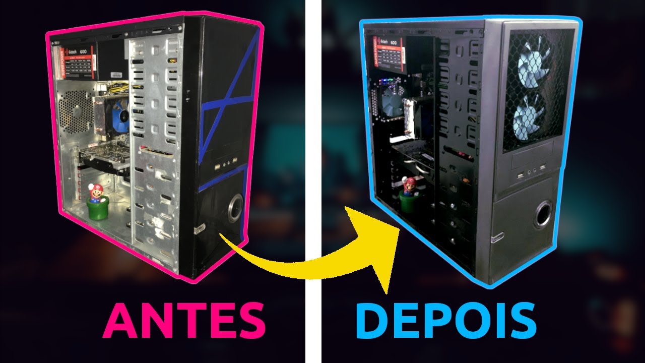 TRANSFORMAR GABINETE ANTIGO EM UM GABINETE GAMER - CASEMOD - YouTube
