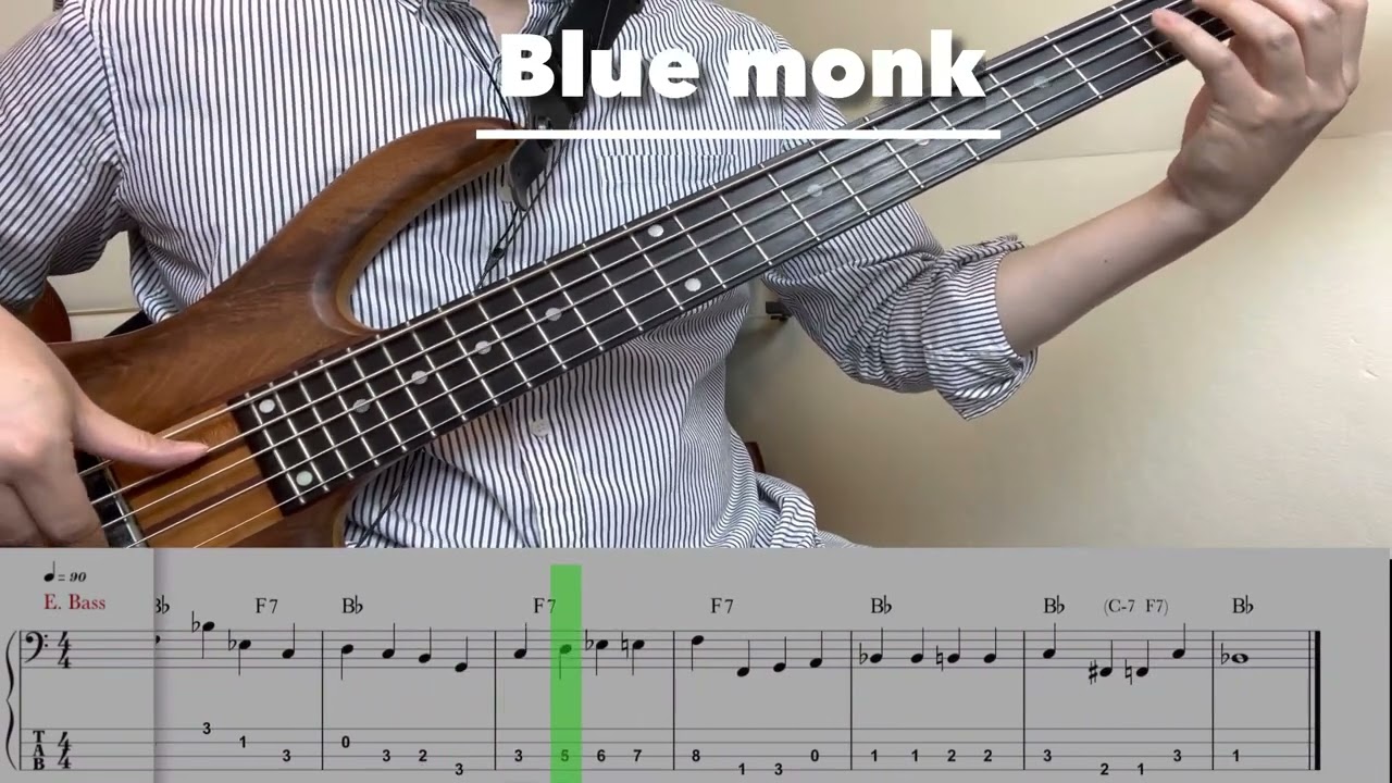 (Walking bass with tab) Blue monk - YouTube