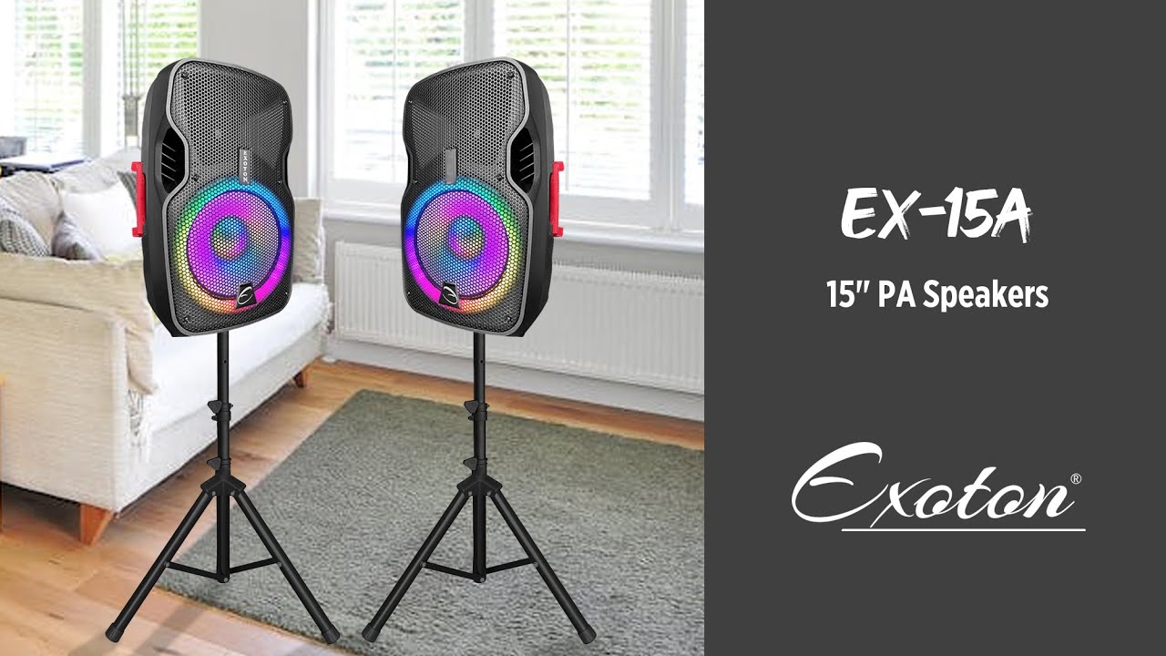 EXOTON EX-15A 15" PA Speakers System | Recharge. Repeat. Rock. - YouTube