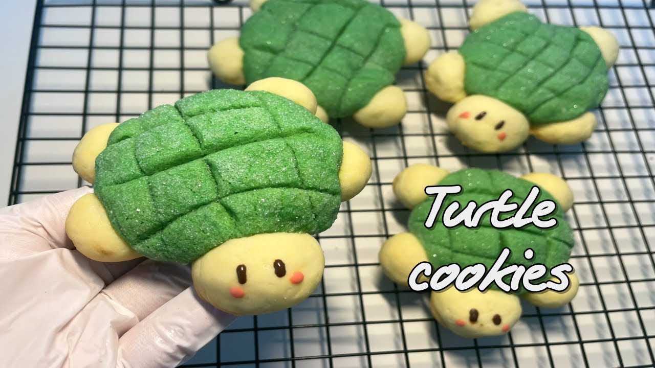 멜론빵 대신 귀여운 거북이 쿠키 어때요? 🐢ㅣTurtle cookiesㅣ베이킹 ASMRㅣ베이킹VLOG - YouTube