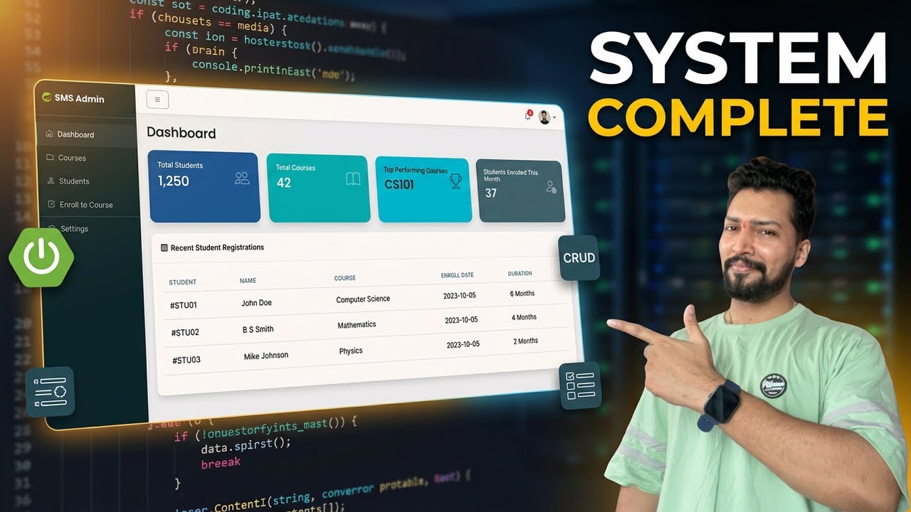 Spring Boot Create Course CRUD with Thymeleaf | Student Management ...