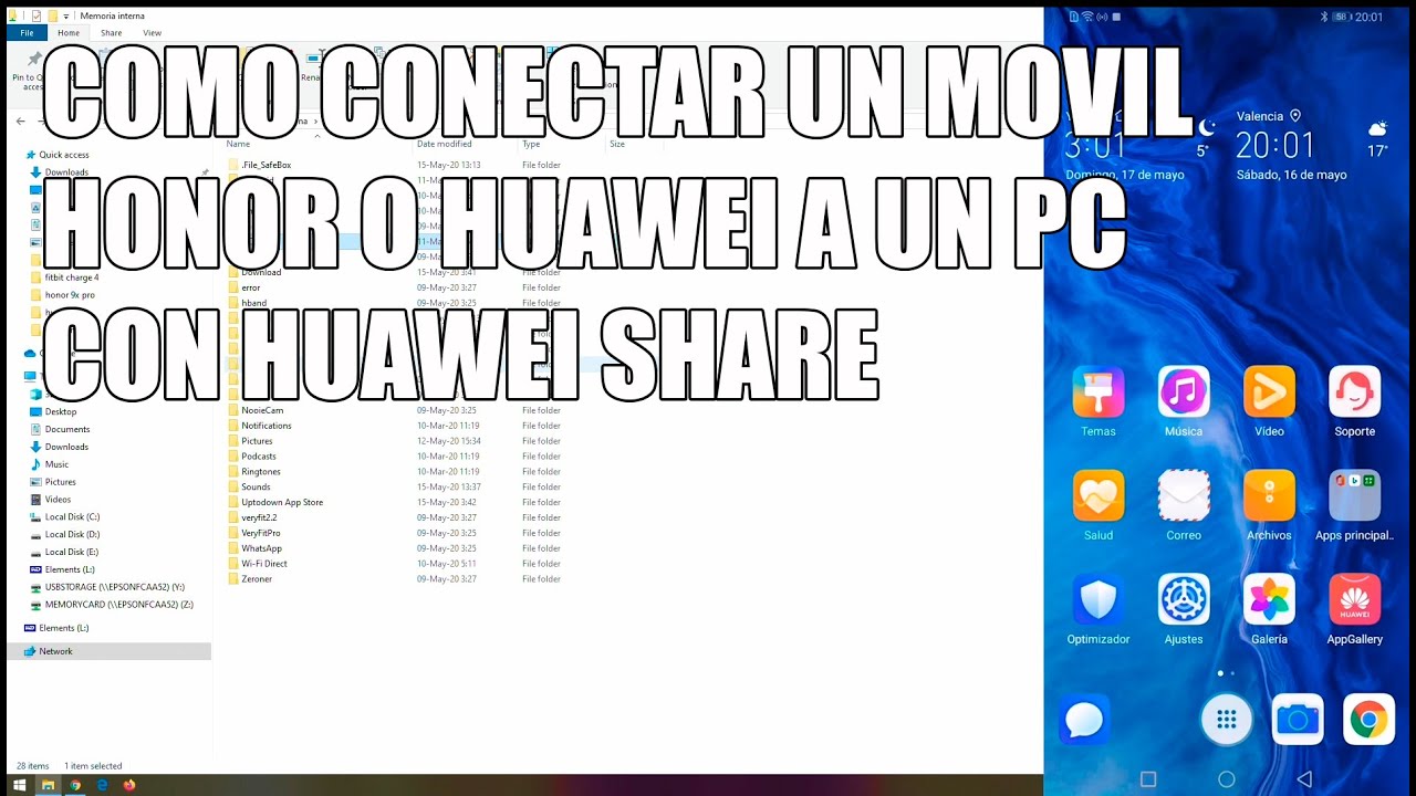 Como Conectar un movil Honor o Huawei al PC con Huawei Share - YouTube