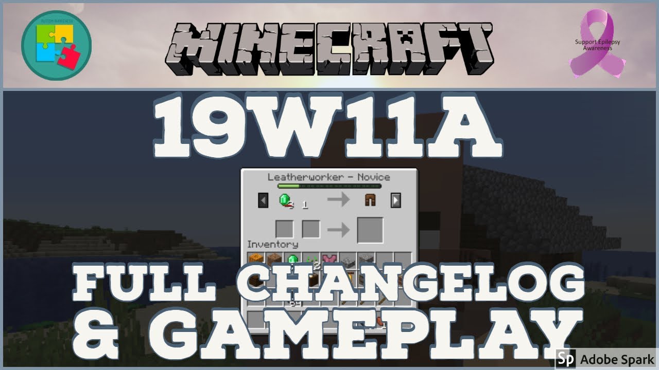 Minecraft 19w11a Full Changelog & Gameplay - YouTube