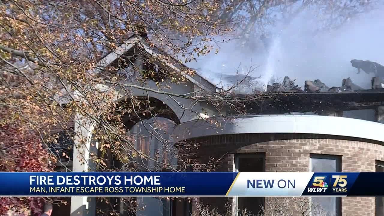 FD: Fire causes floor to collapse at home in Ross Township - YouTube