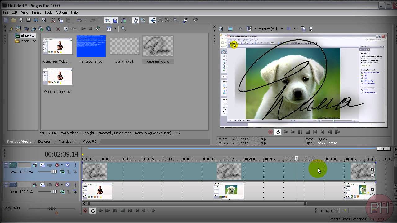 Sony Vegas How To Add Watermark To Video [Tutorial 12] - YouTube
