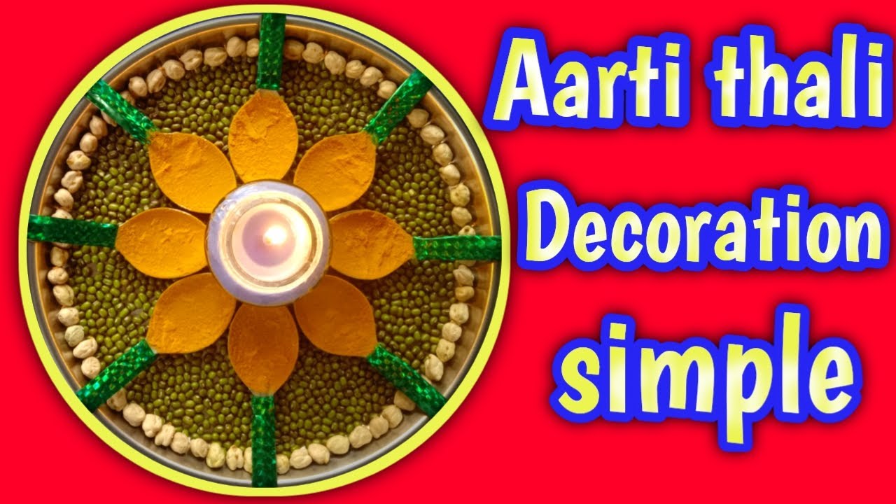 DIY Aarti Thali Decoration | Easy Flower Design with Spoons | Festive ...