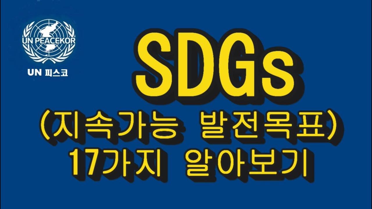 유엔의 SDGs (지속가능 발전목표) 17가지 제대로 알아보기 - 유엔피스코 - YouTube