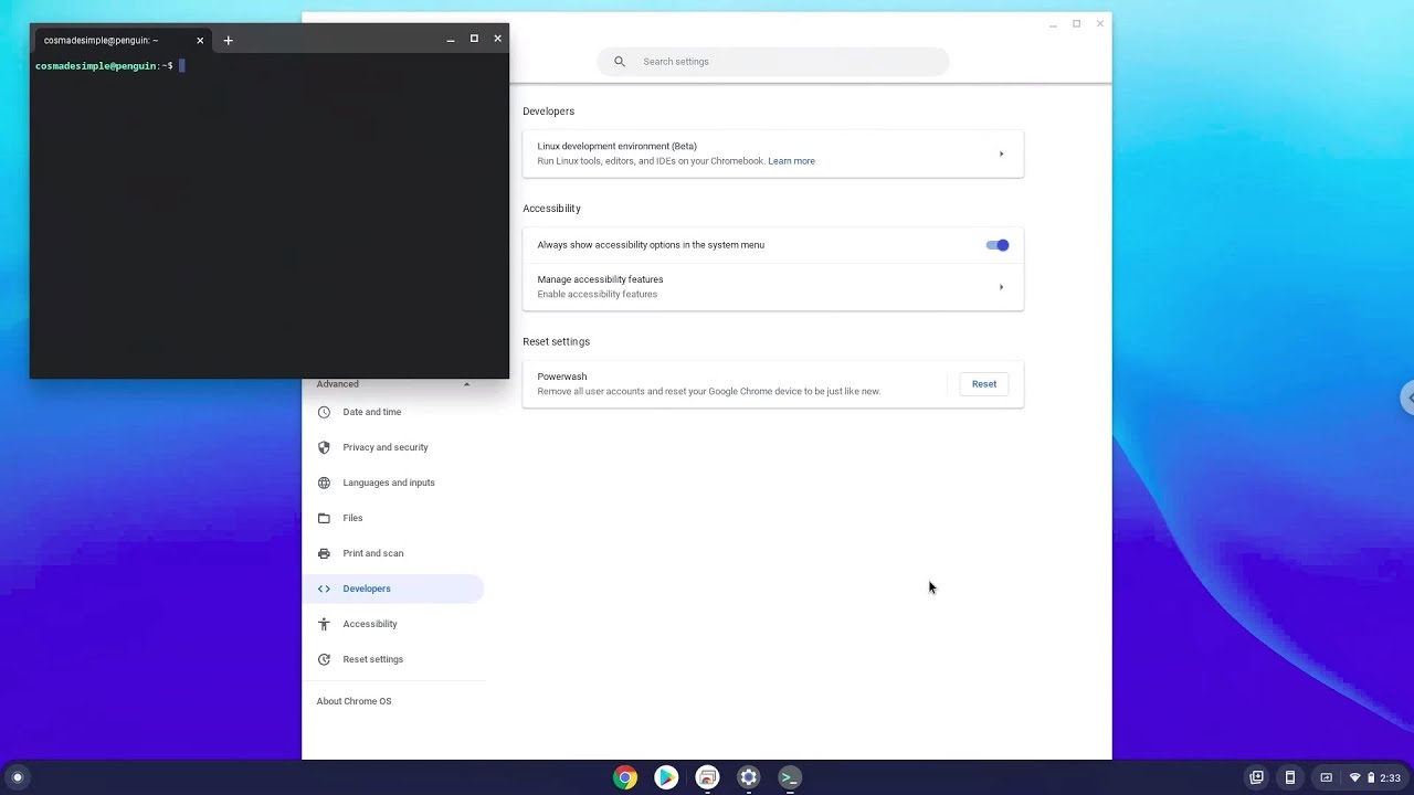 How to turn on Linux Apps in Chrome OS 90 and newer on a Chromebook ...