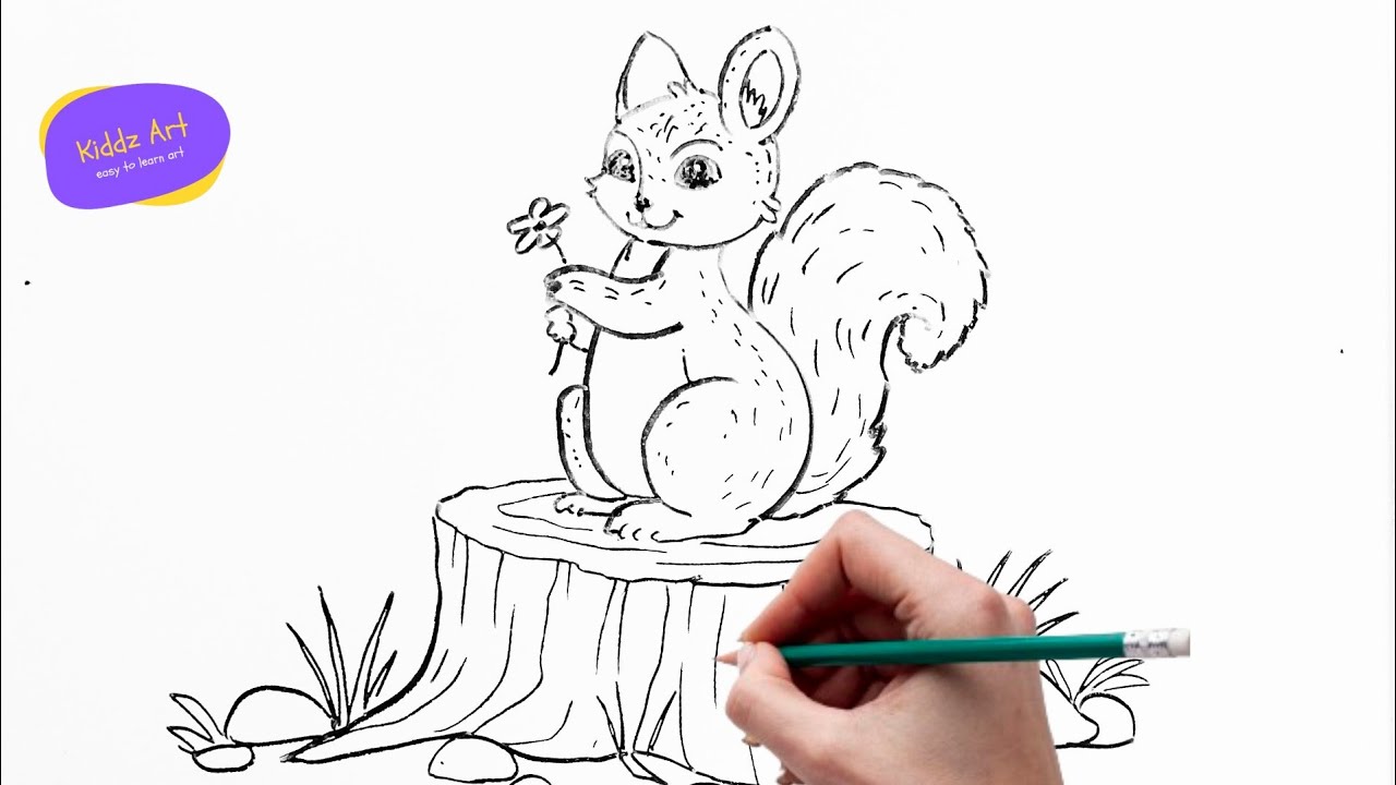 How to draw a squirrel easy | easy squirrel drawing - YouTube