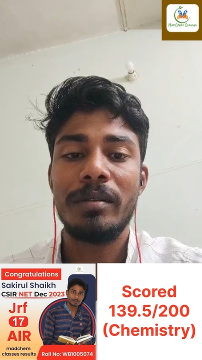 CSIR NET Chemical Science December 2023 Topper | CSIR NET Chemistry Topper | MadChem Classes ...