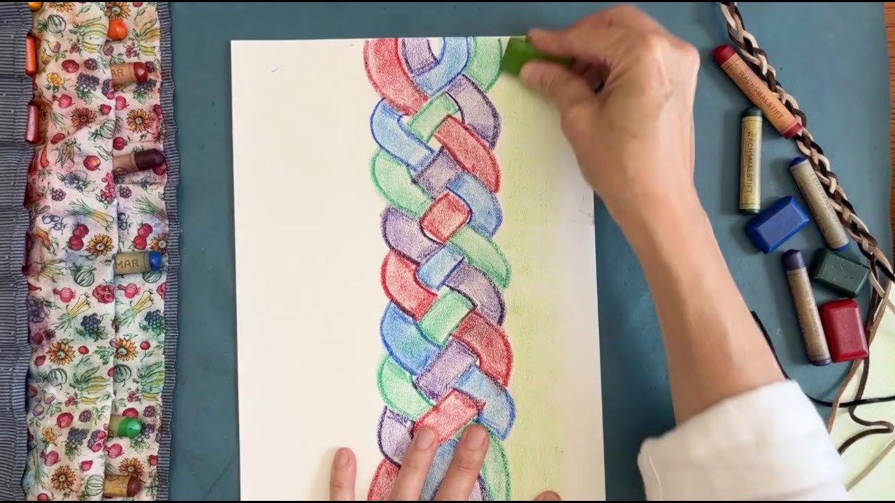 Waldorf Form Drawing - 4-strand Braids - YouTube