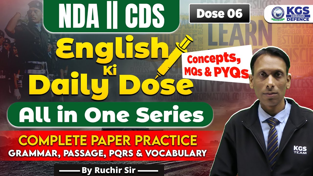 NDA | CDS English Ki Daily Dose | All in One Series | Concepts, MCQs ...
