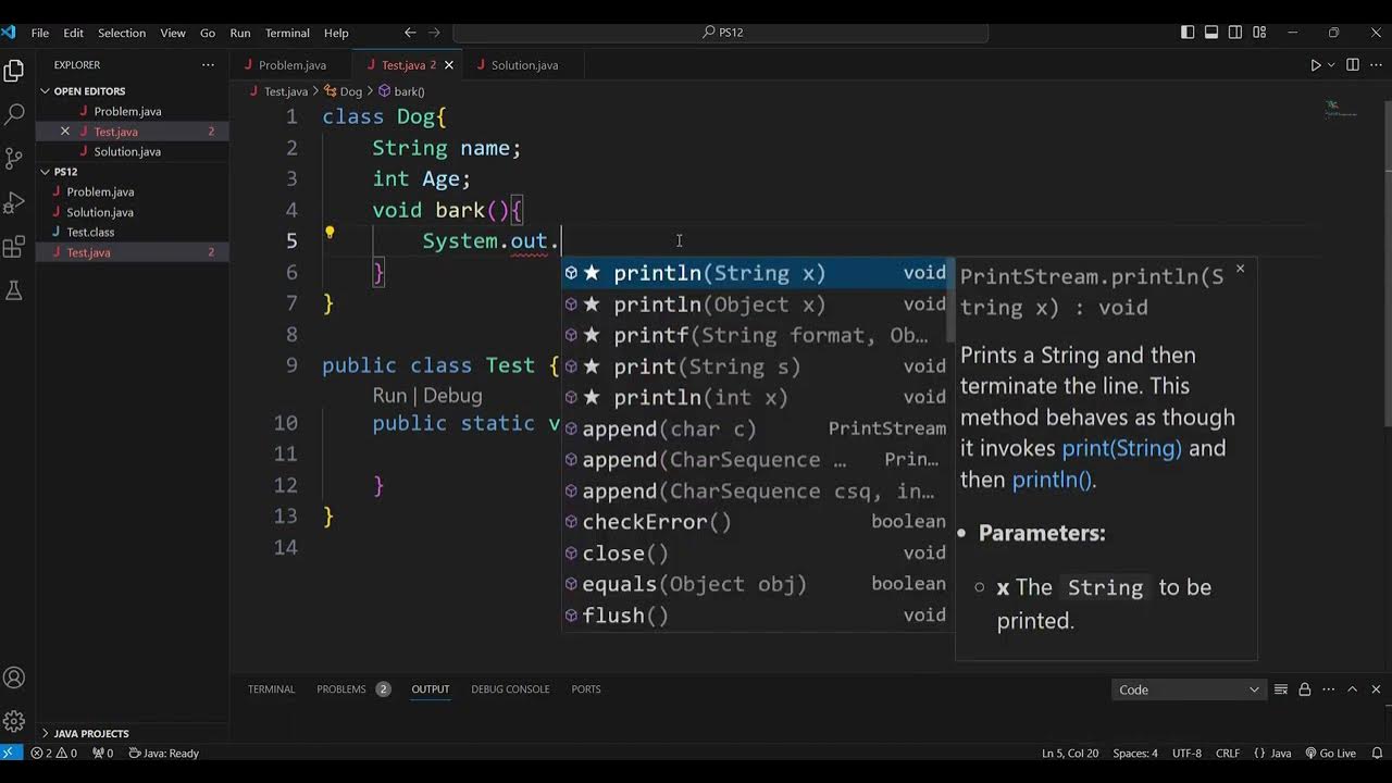 Problem Solving 12 👉 Class, Attributes, Instances and Methods | Java📝 ...