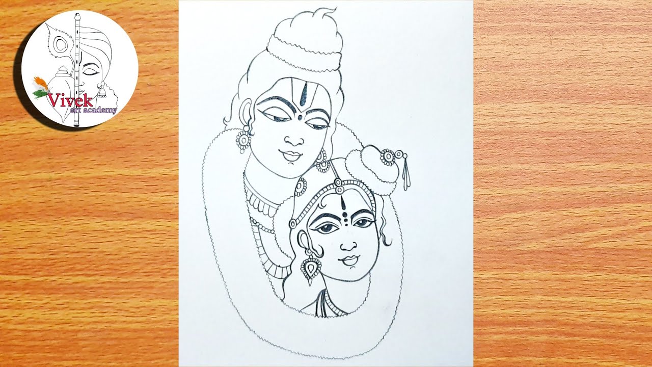 Ram Sita Drawing for Ramnavmi | Easy Drawing of Lord Ram and Sita Mata ...