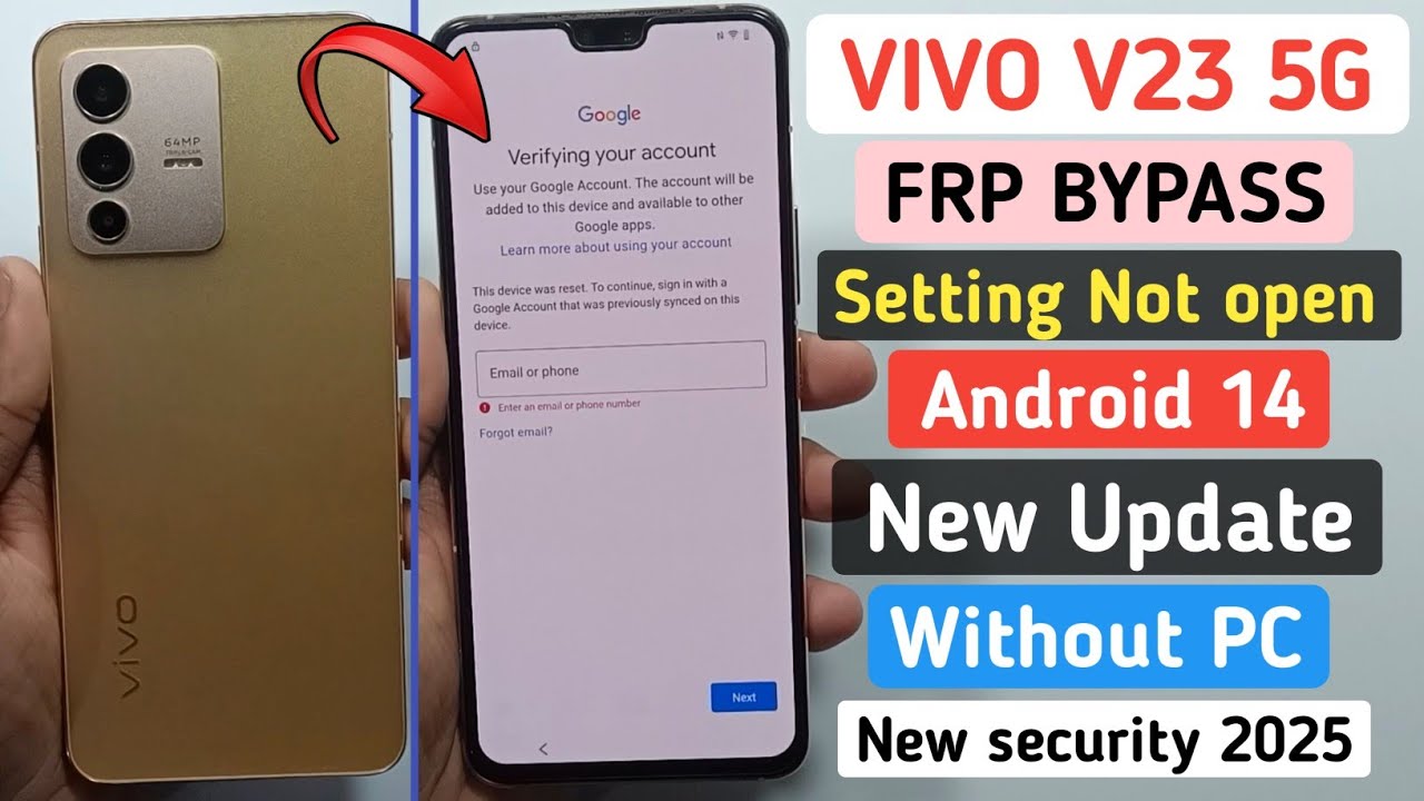 VIVO V23 5G (V2130) Frp Bypass Android 14 Settings Not open | Latest ...