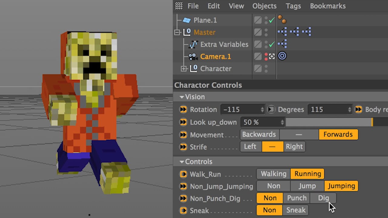 Realistic to Minecraft Rig - Complete - Cinema 4D - YouTube