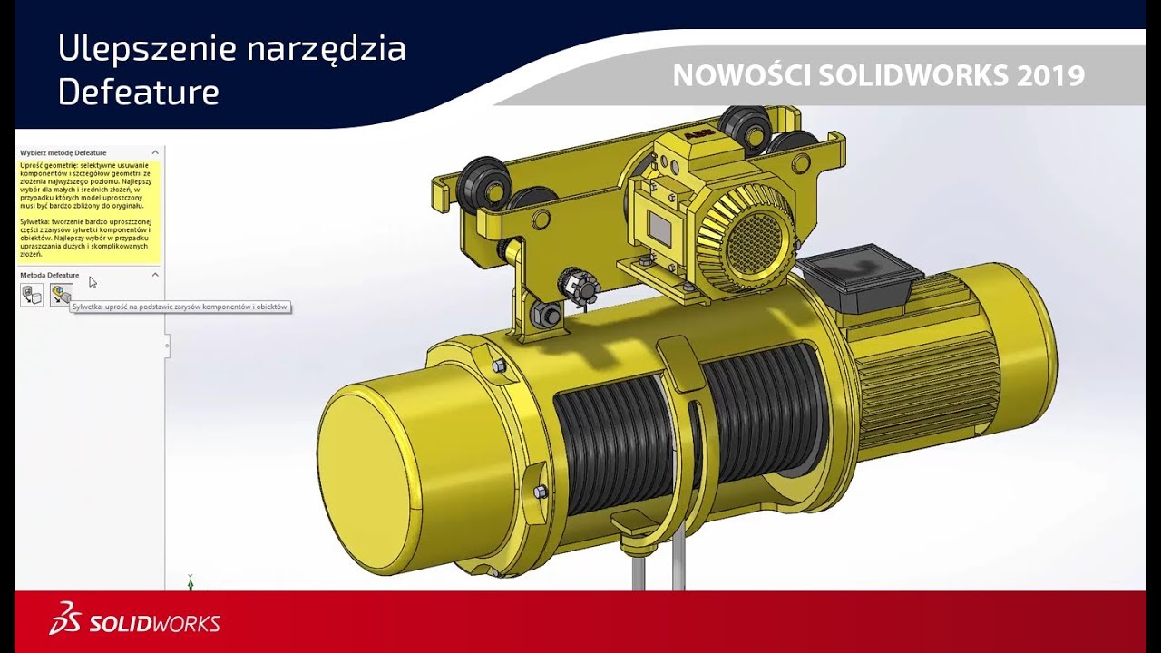 Ulepszenie narzędzia Defeature | SOLIDWORKS 2019 - YouTube