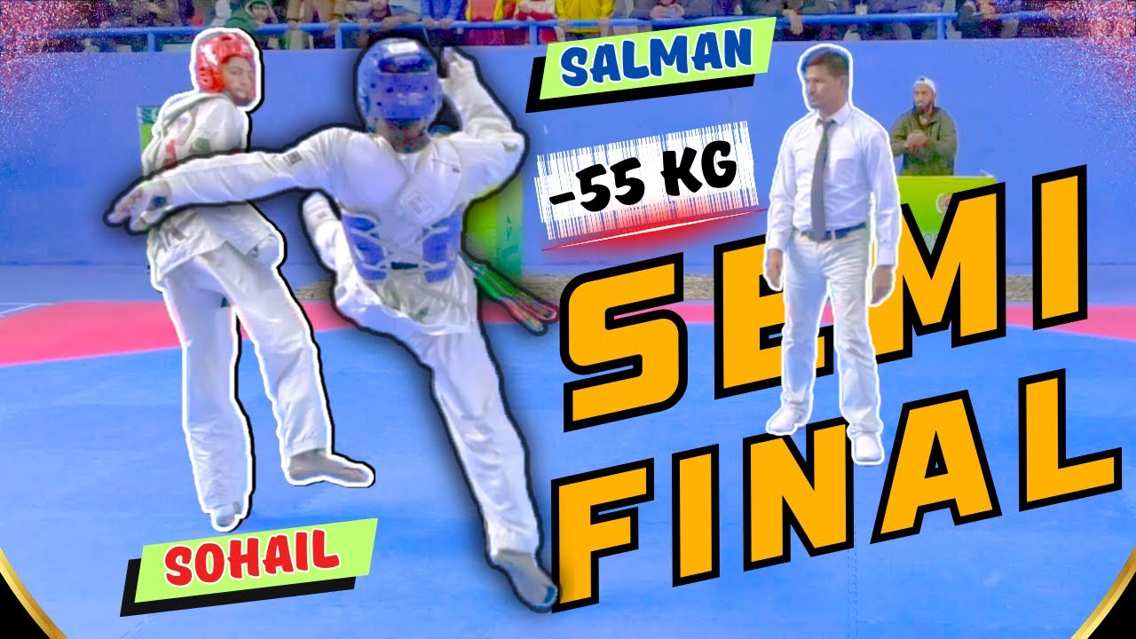 Taekwondo Fight | Salman vs Sohail | -55 KG Semifinal |16th Korean Ambassador #taekwondo#tkd# ...