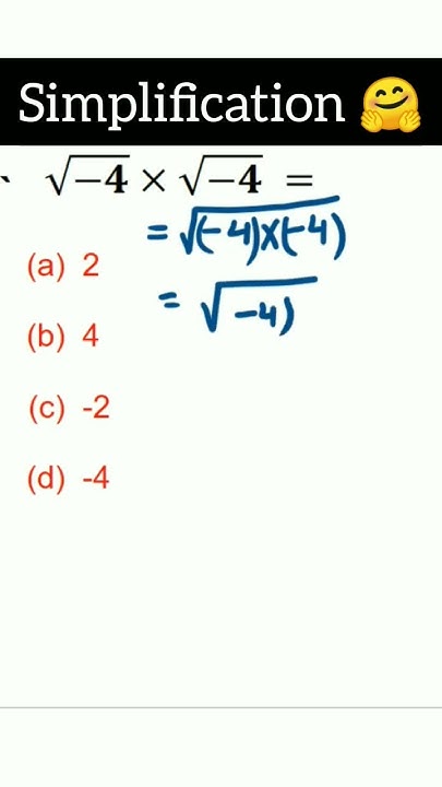 Simplification 🤗 / Solution/ How to Solve Square Roots of Negative Number - YouTube