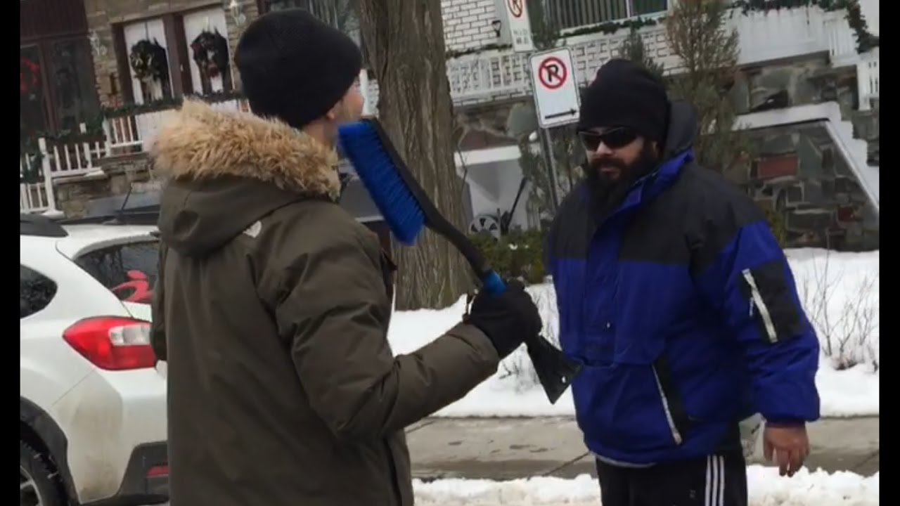 HOW TO USE A SNOW BROOM AS A WEAPON - YouTube