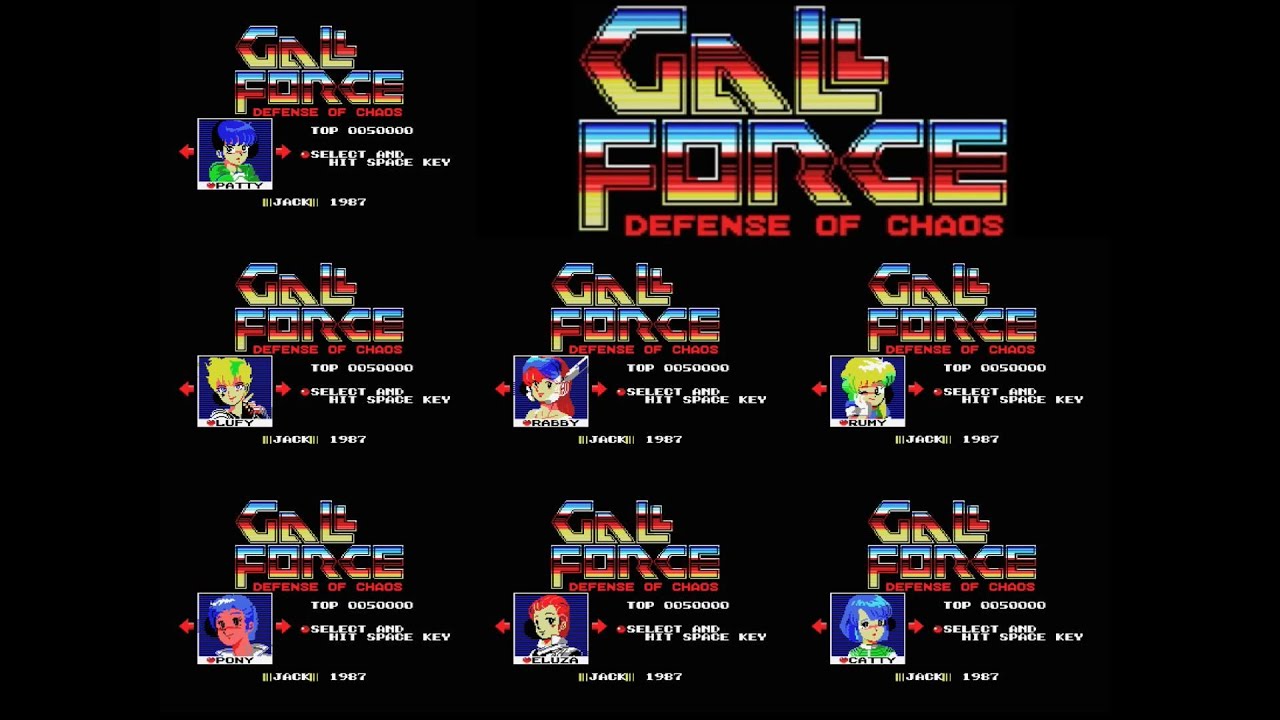[MSX] GALL FORCE ガルフォース, simultaneous playback of all characters! - YouTube
