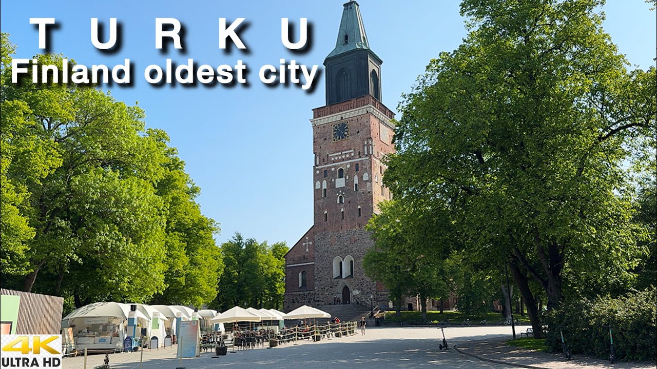 TURKU CITY CENTER SUMMER WALKING TOUR | 4K BUSY MORNING WALK | TURKU ...