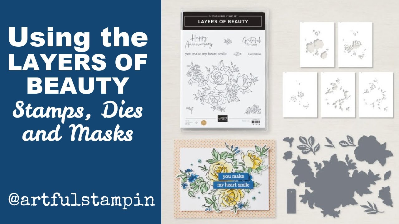 LAYERS of BEAUTY by STAMPIN' UP Stamps, Dies and Masks to make a STAGGERED ALBUM #artfulstampin ...