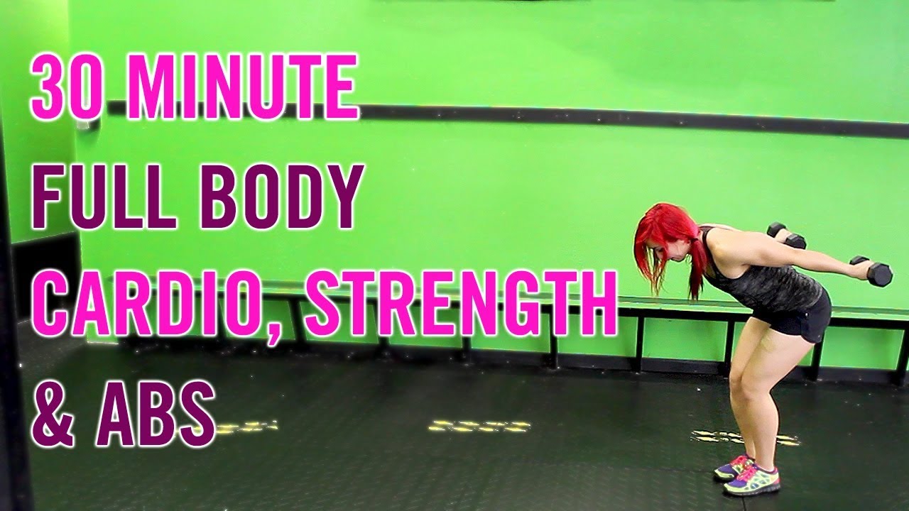 30 Minute Cardio, Strength, & Abs Home Workout w/ Dumbbells | Full Body ...