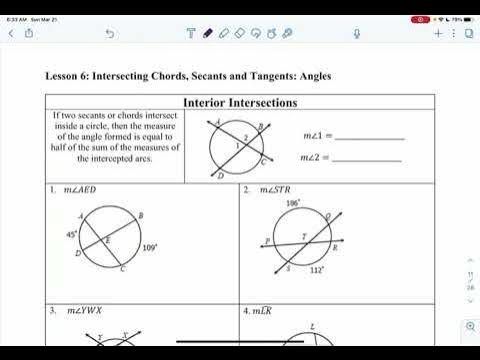 Geometry Circles Lesson 6 Intersecting Chords, Secants and Tangents ...