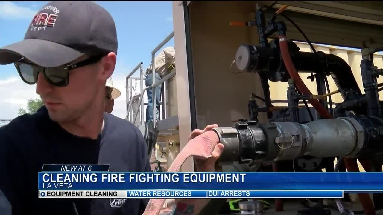Cleaning firefighting equipment in Spring Fire zone - YouTube