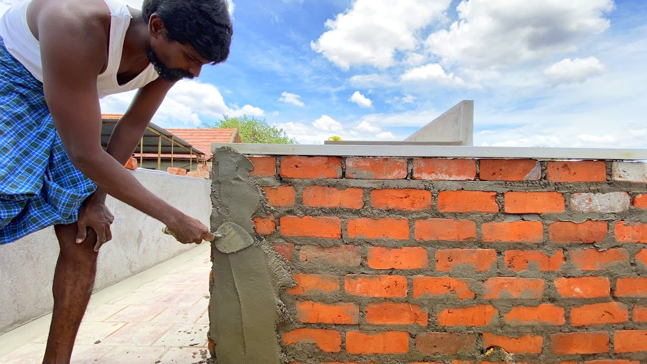 WoW Excellent wall Plastering!-house outdoor Fastest Wall plastering ...