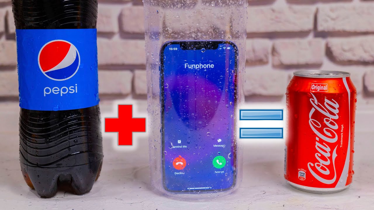 Pepsi + glass = iPhone 12 & Coca Cola incoming call - YouTube