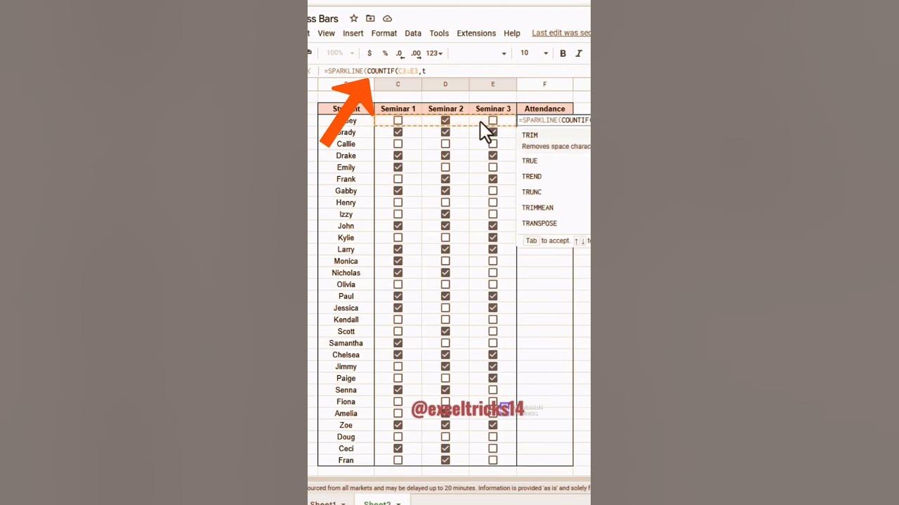 How To Create Progress Bars In Excel | SPARKLINE Formula | - YouTube