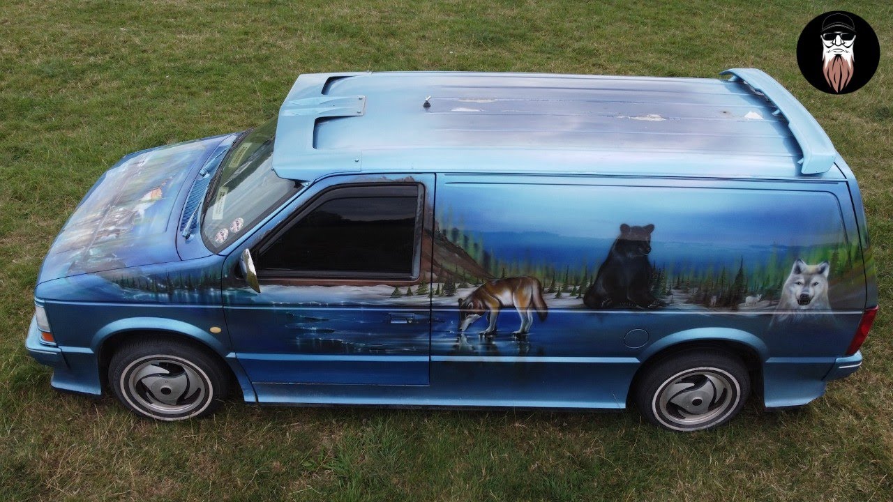 1988 Dodge Ram Minivan. Custom Murals. "Canadian Cruiser". - YouTube