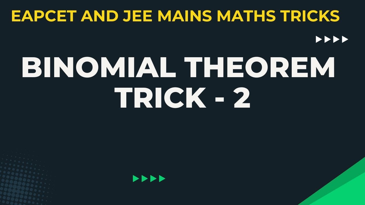 BINOMIAL THEOREM TRICK 2 / NUMBER OF TERMS IN THE EXPANSION / EAPCET ...