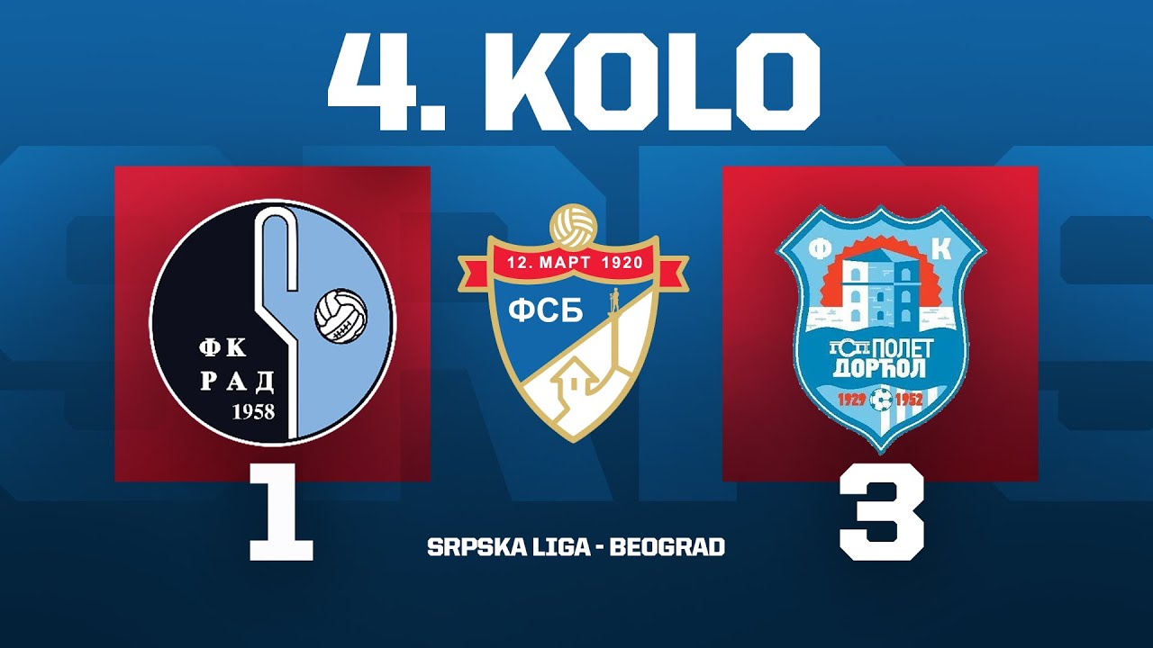 RAD - GSP POLET DORĆOL Srpska Liga Beograd 23/24 - 4. Kolo - YouTube
