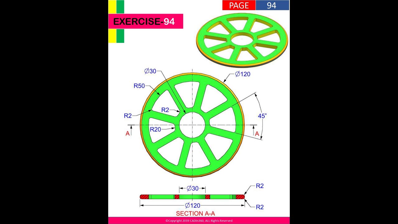 Tugas Video SOLIDWORK EXERSICE-94 - YouTube