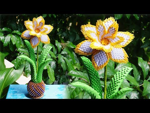 HOW TO MAKE 3D ORIGAMI DAFFODIL FLOWER |cómo hacer flor de narciso de papel