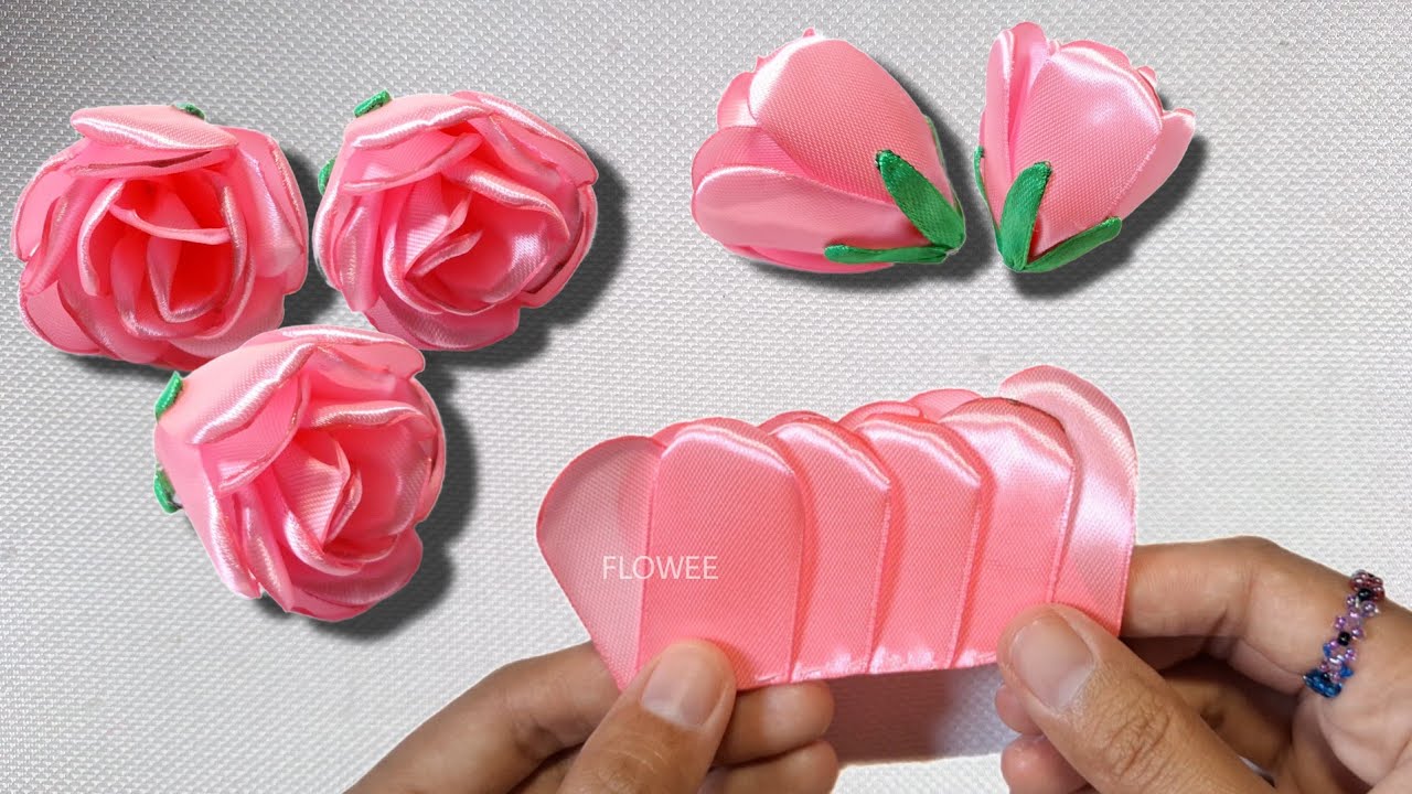 Whole Ribbon Rose - Ribbon Flowers - How to make an easy ribbon rose ...