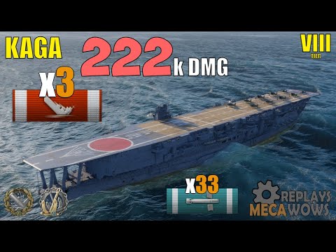 Kaga 3 kills and 222k damage | World of Warships Gameplay - YouTube