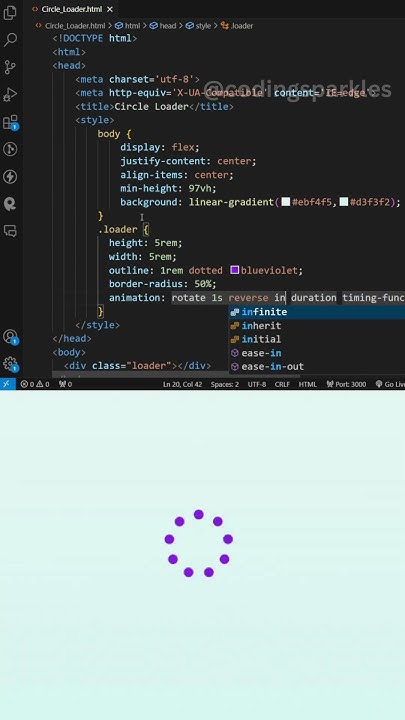 Dotted Circle Loader Html Css Youtube