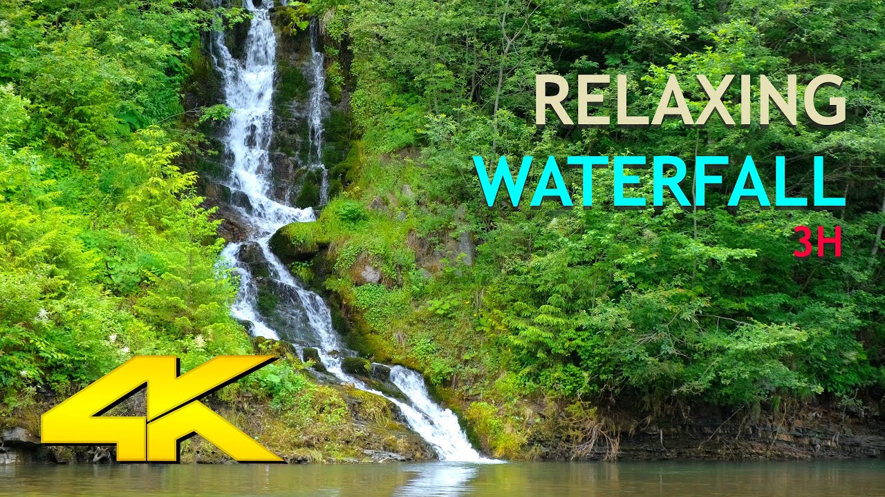Waterfall. 4K 60 FPS. Relaxing mountain waterfall. - YouTube