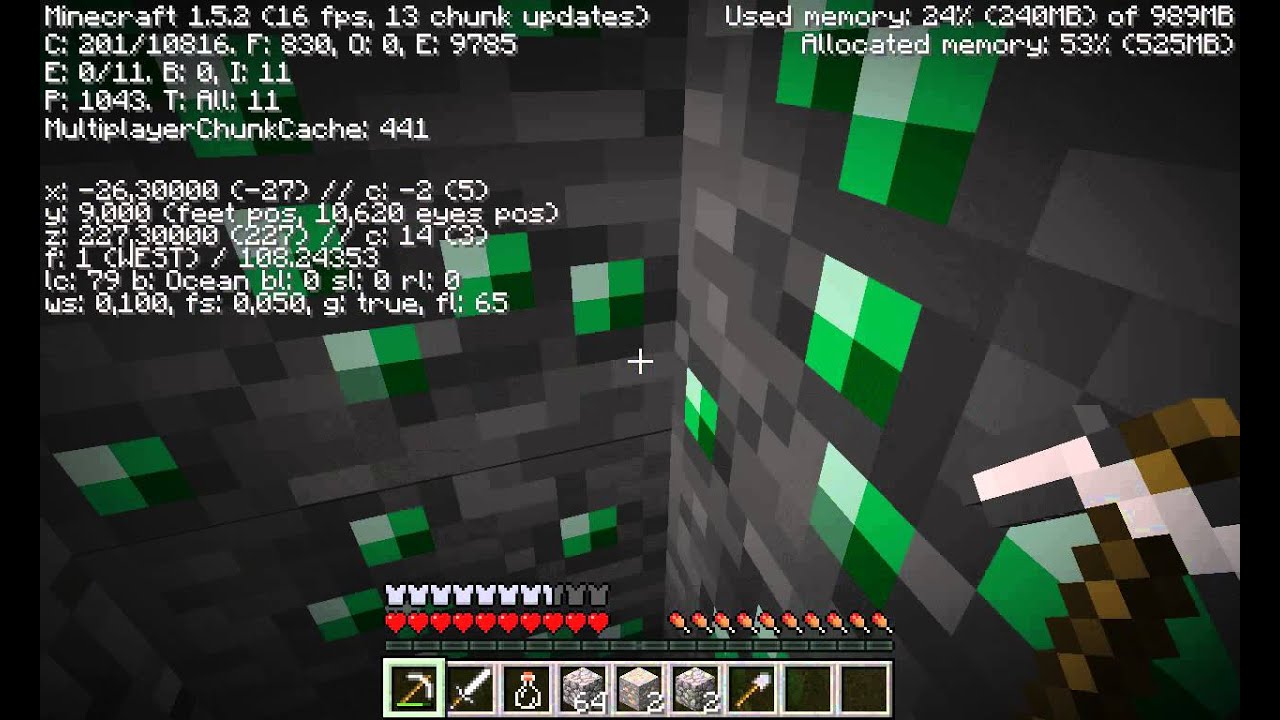 Como achar esmeralda rapidamente em minecraft - YouTube