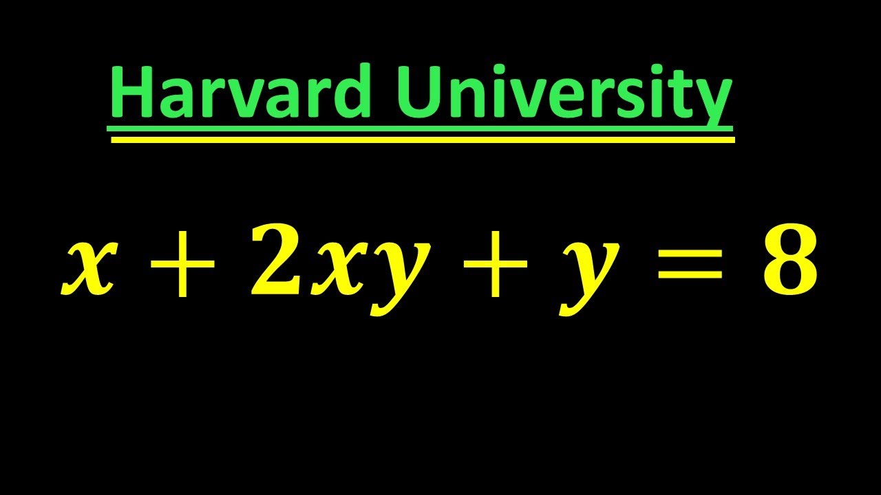 Solving a 'Harvard' University entrance exam | A nice math olympiad ...