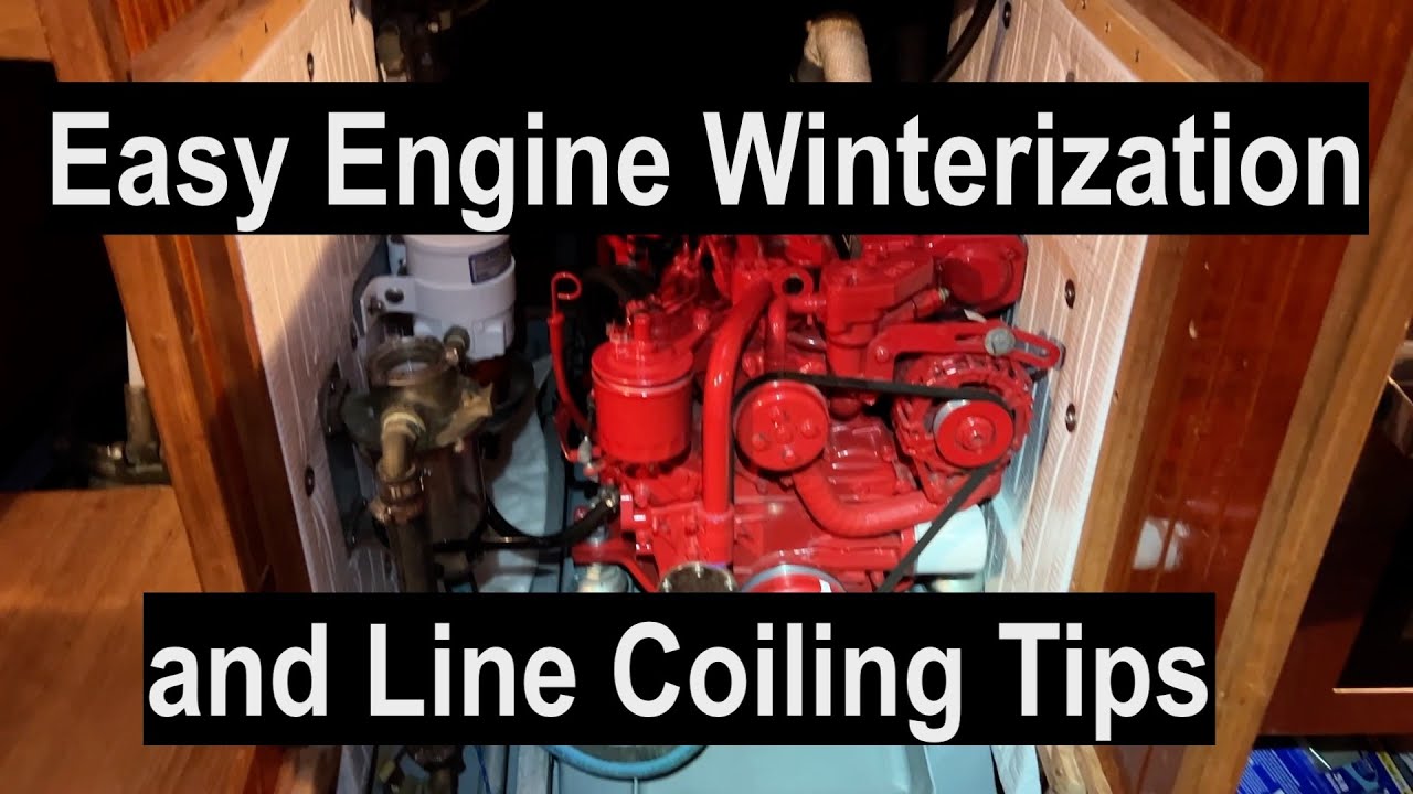 S6E18//Boatyard Visit, Winterizing the Engine, Line Coiling Tips ...