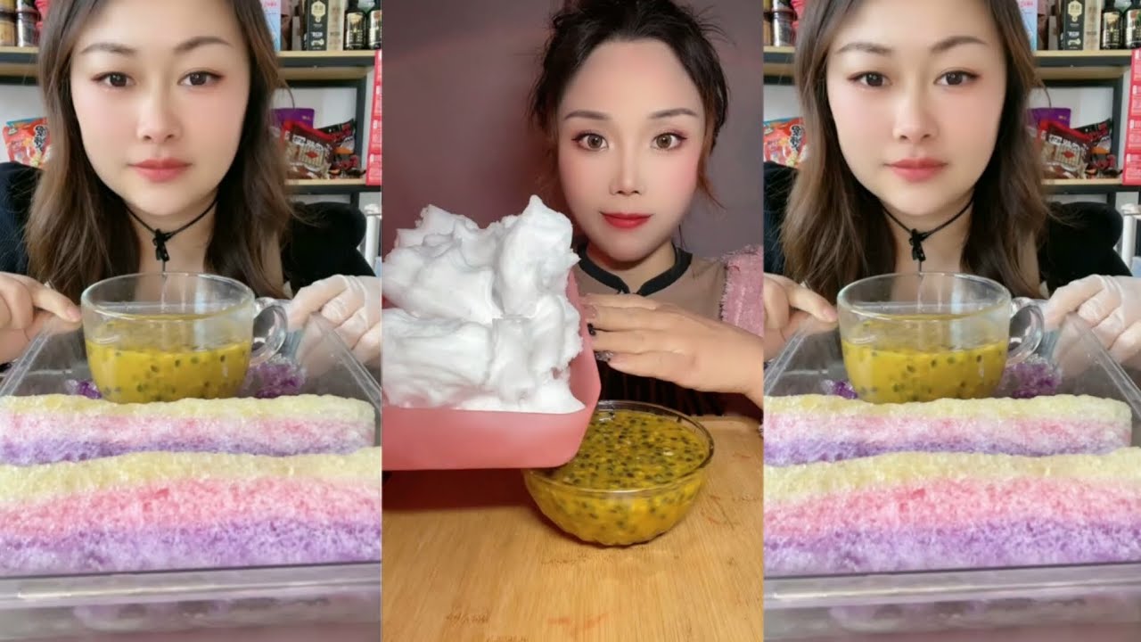 SHAVED WHITE ICE WITH CRUNCHY PASSION FRUIT | FROZEN CRISPY #iceeating ...